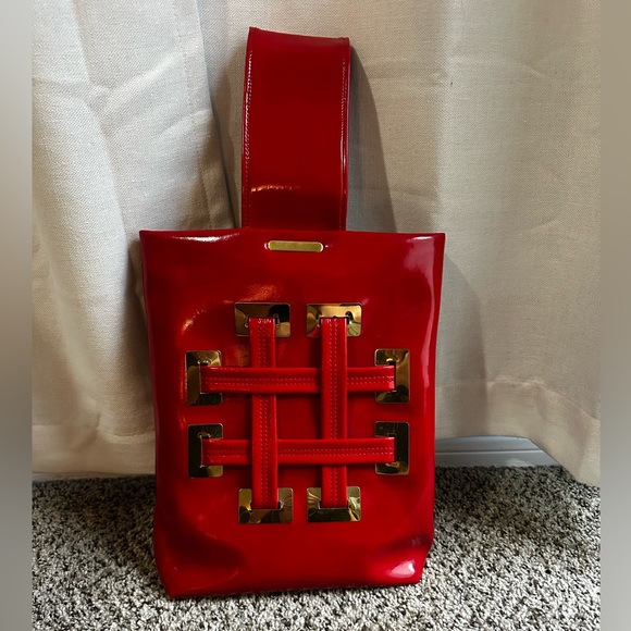 Bags | Vintage Red Patent Handbag Retro Chic | Poshmark